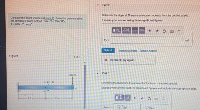[Solved]: Consider the beam shown in (Figure 1) Solve this
