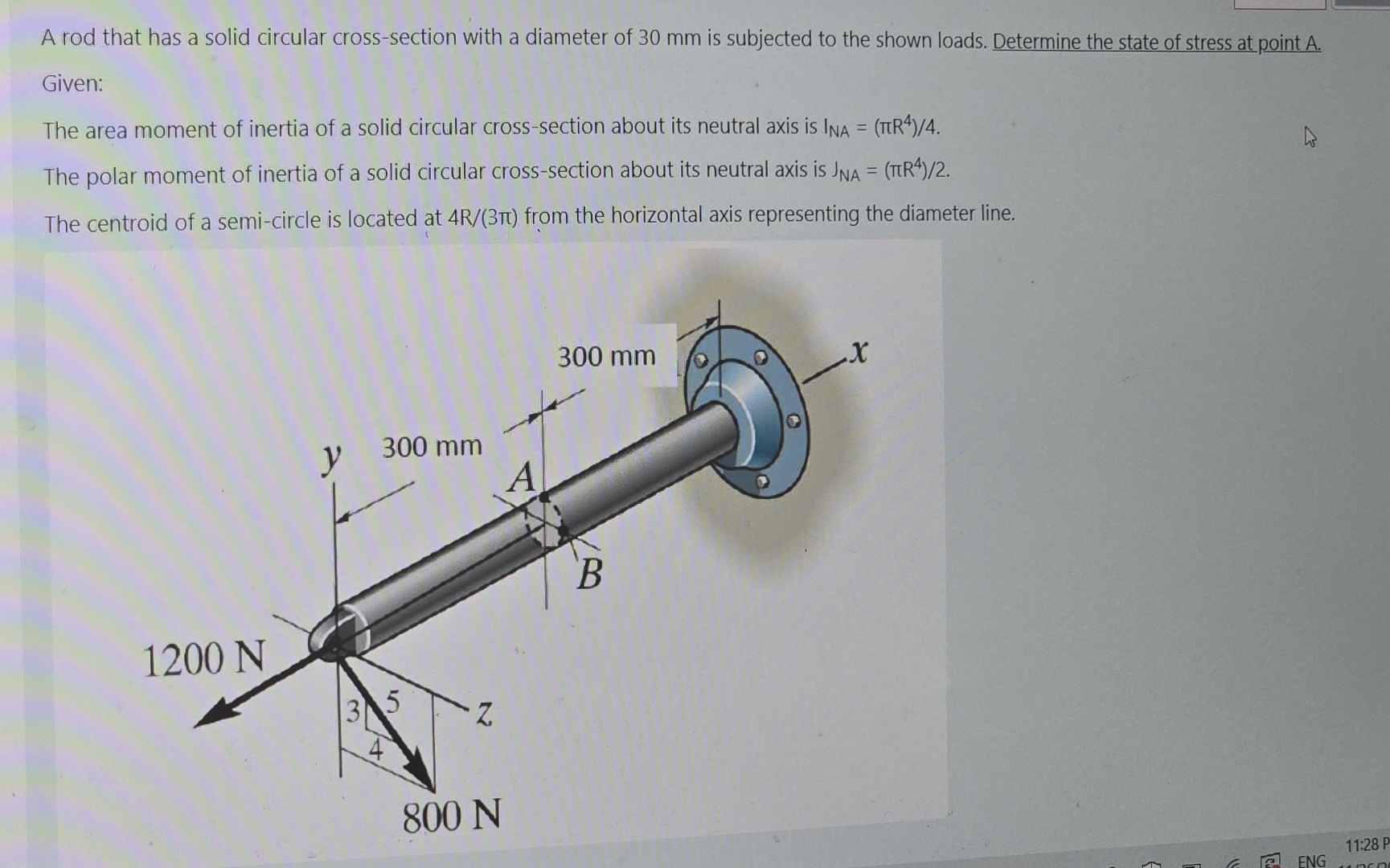 Solved A rod that has a solid circular cross-section with a | Chegg.com