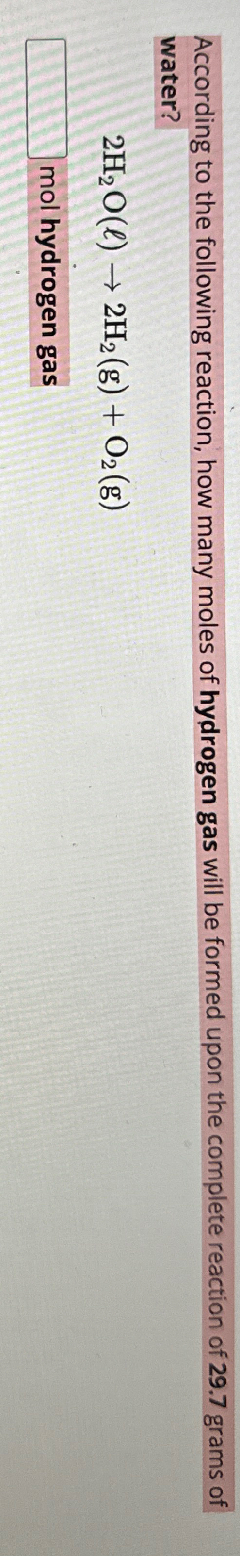 Solved According to the following reaction, how many moles | Chegg.com