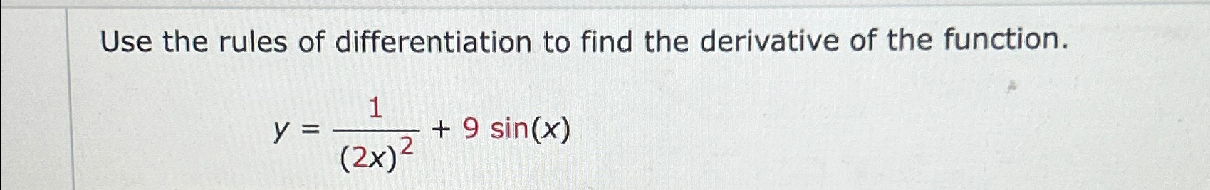 Solved Use the rules of differentiation to find the | Chegg.com