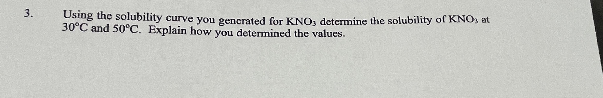 Using the solubility curve you generated for KNO3 | Chegg.com