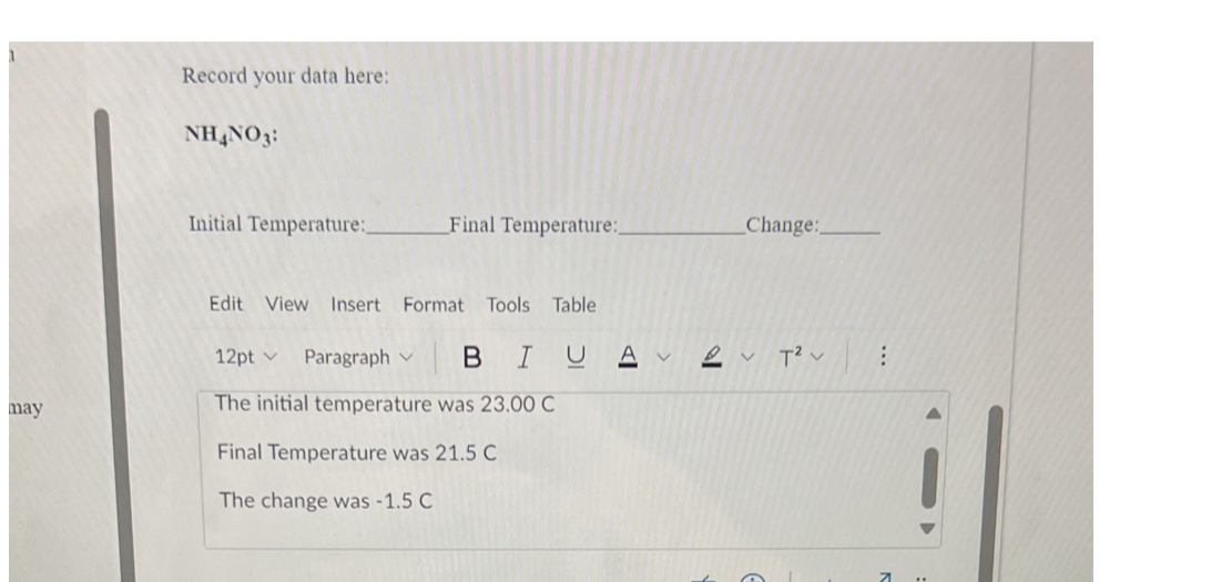 Using the data collected to determine the salt's | Chegg.com