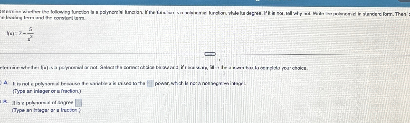 Solved etermine whether the following function is a | Chegg.com