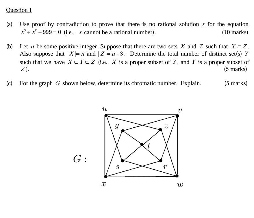Solved (a) Use proof by contradiction to prove that there is | Chegg.com