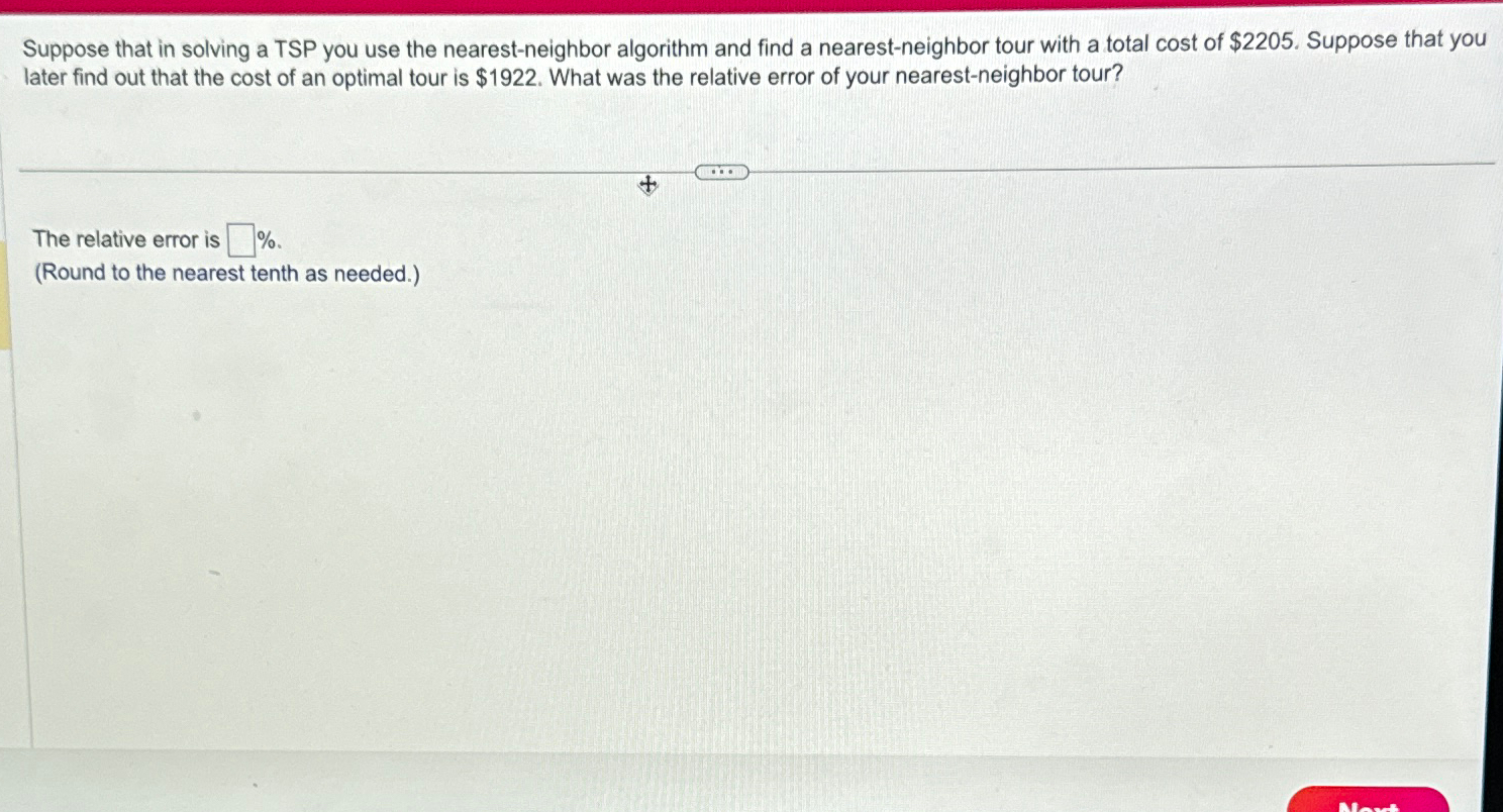 Solved Suppose that in solving a TSP you use the | Chegg.com
