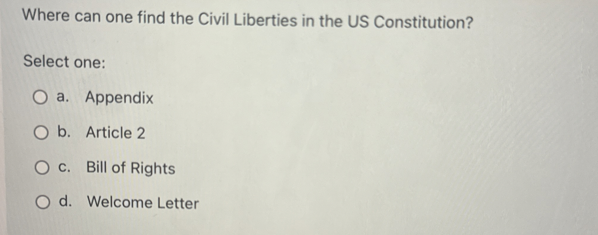 Solved Where can one find the Civil Liberties in the US | Chegg.com