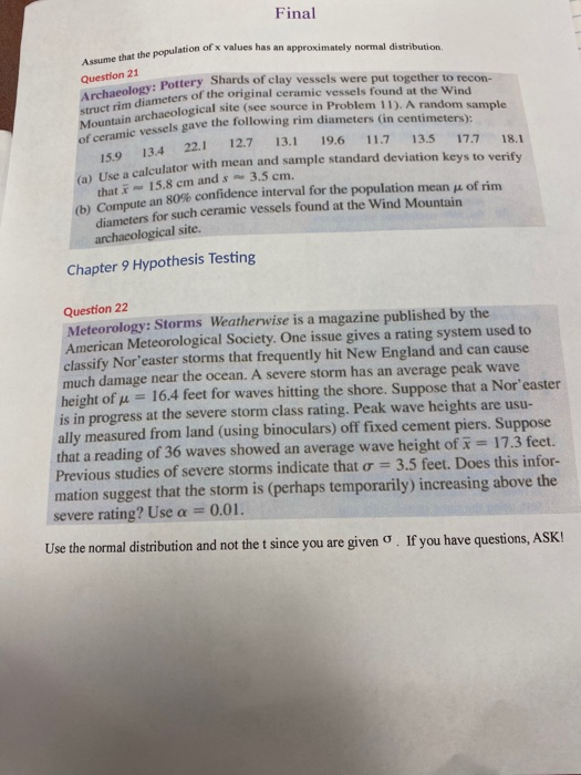 Solved Final Introduction to Random Variables and | Chegg.com