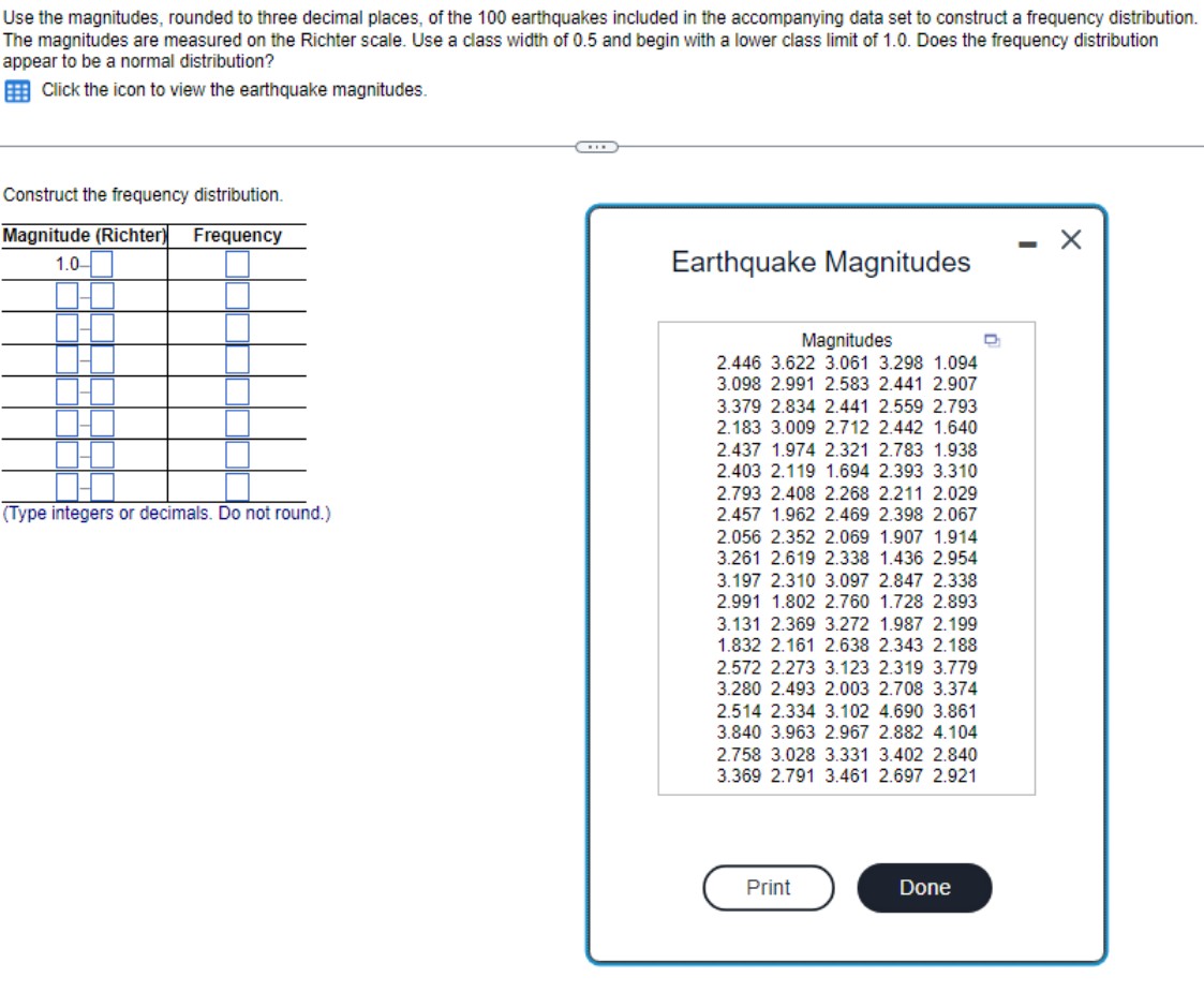 Solved Use the magnitudes, rounded to three decimal places, | Chegg.com