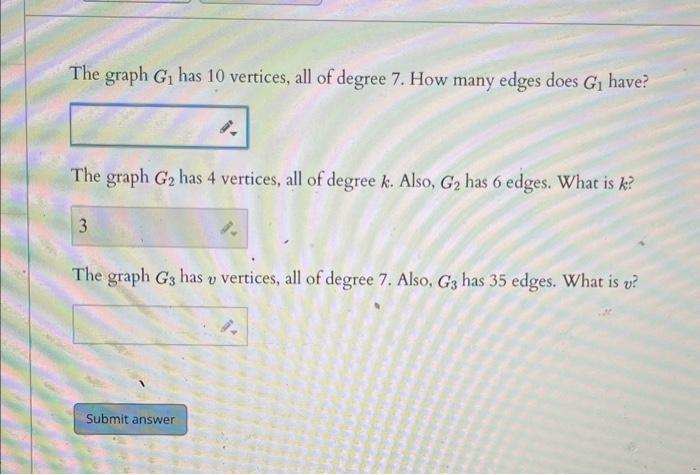 Solved The graph G1 has 10 vertices, all of degree 7 . How | Chegg.com