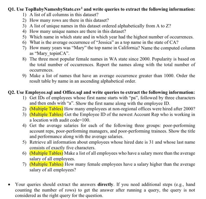 Solved Class: Business Data Management - SQL WORKBENCHPLEASE | Chegg.com
