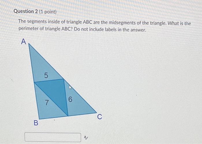 Solved The segments inside of triangle ABC are the | Chegg.com