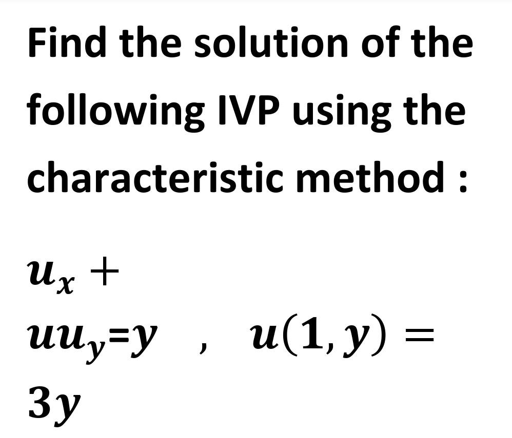 Solved Find the solution of the following IVP using the | Chegg.com