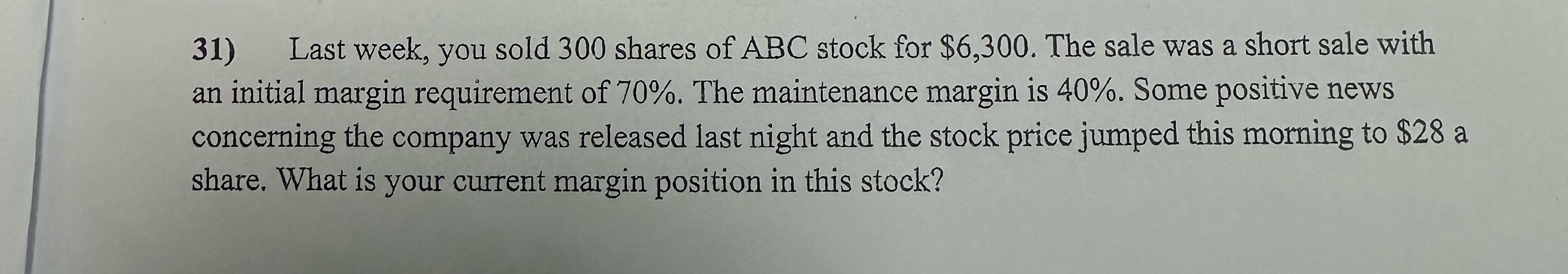 Solved Last week, you sold 300 ﻿shares of ABC stock for | Chegg.com