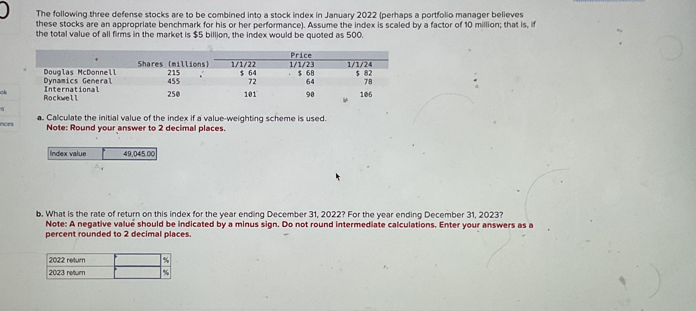 Solved The following three defense stocks are to be combined | Chegg.com
