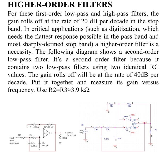 Solved HIGHER-ORDER FILTERS For these first-order low-pass | Chegg.com