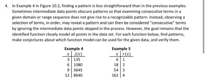 Solved 4. In Example 4 in Figure 10.2, finding a pattern is | Chegg.com