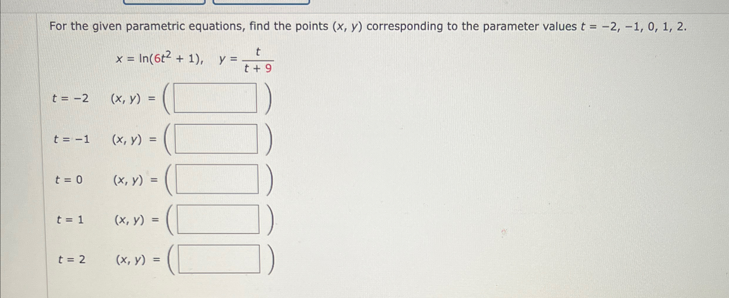 Solved For the given parametric equations, find the points | Chegg.com