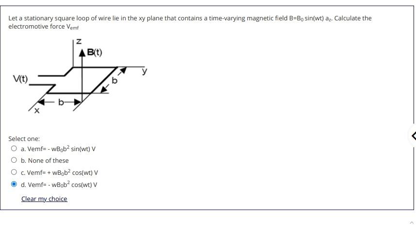 Solved Let a stationary square loop of wire lie in the xy | Chegg.com