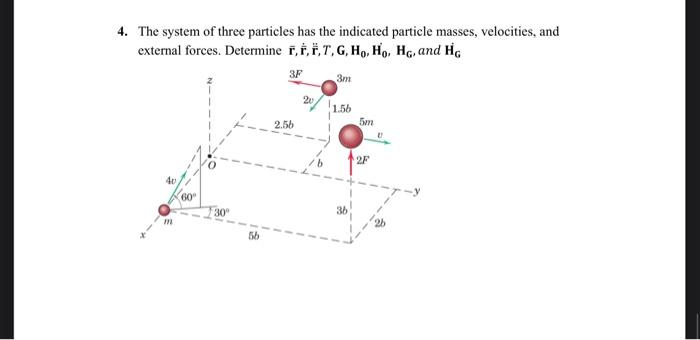 Solved 4. The system of three particles has the indicated | Chegg.com