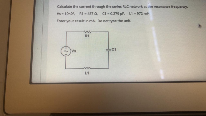 Solved Calculate the current through the series RLC network | Chegg.com