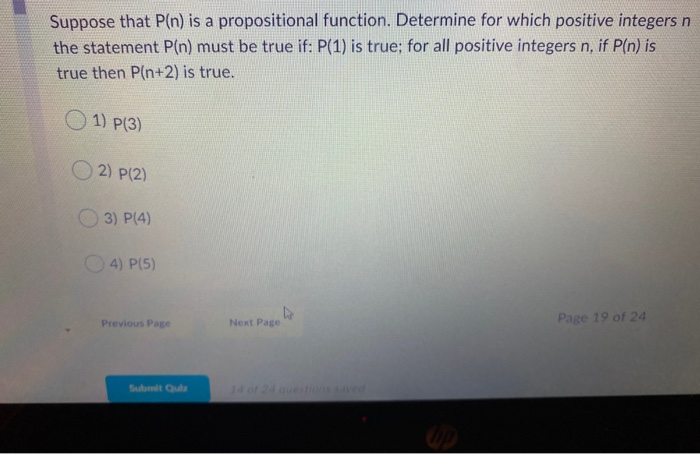 Solved Suppose that P(n) is a propositional function. | Chegg.com