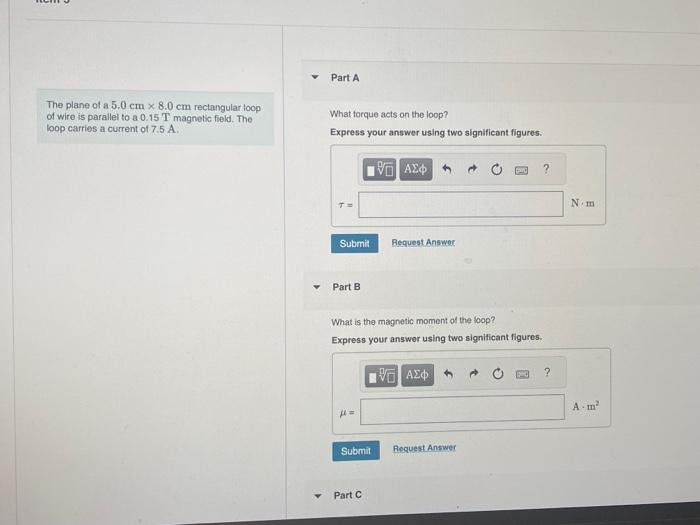 Solved The plane of a 5.0 cm×8.0 cm rectangular loop of wire | Chegg.com