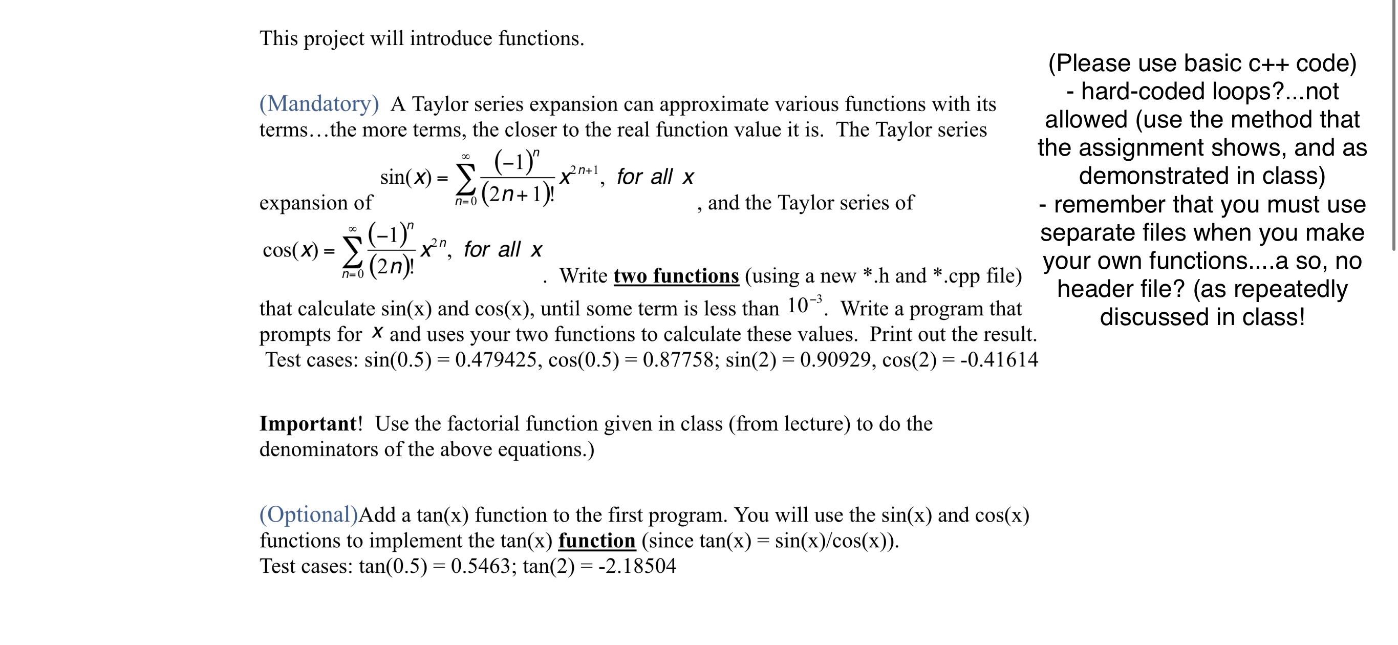 Solved This project will introduce functions.(Mandatory) ﻿A | Chegg.com