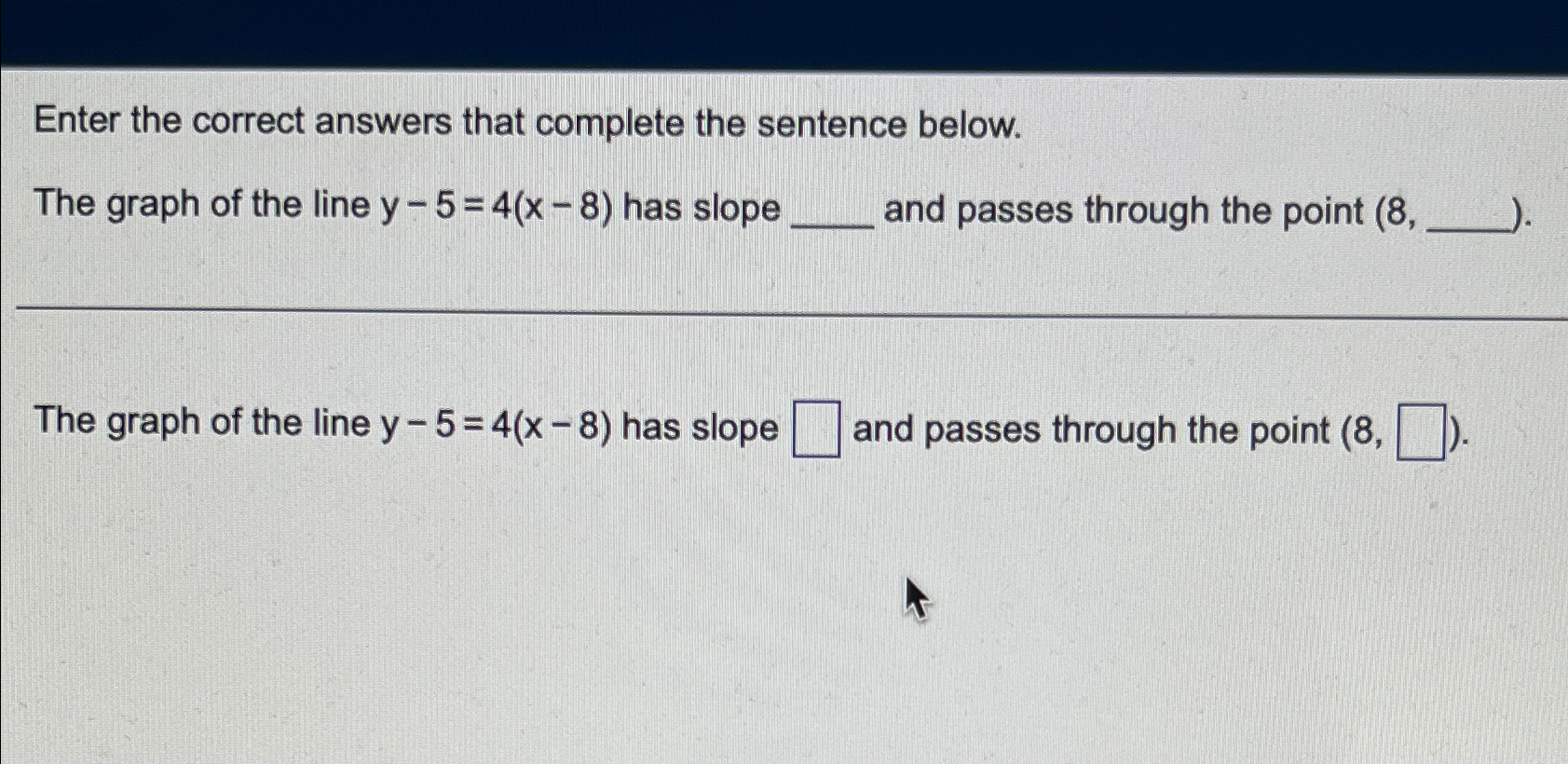 Solved Enter the correct answers that complete the sentence | Chegg.com