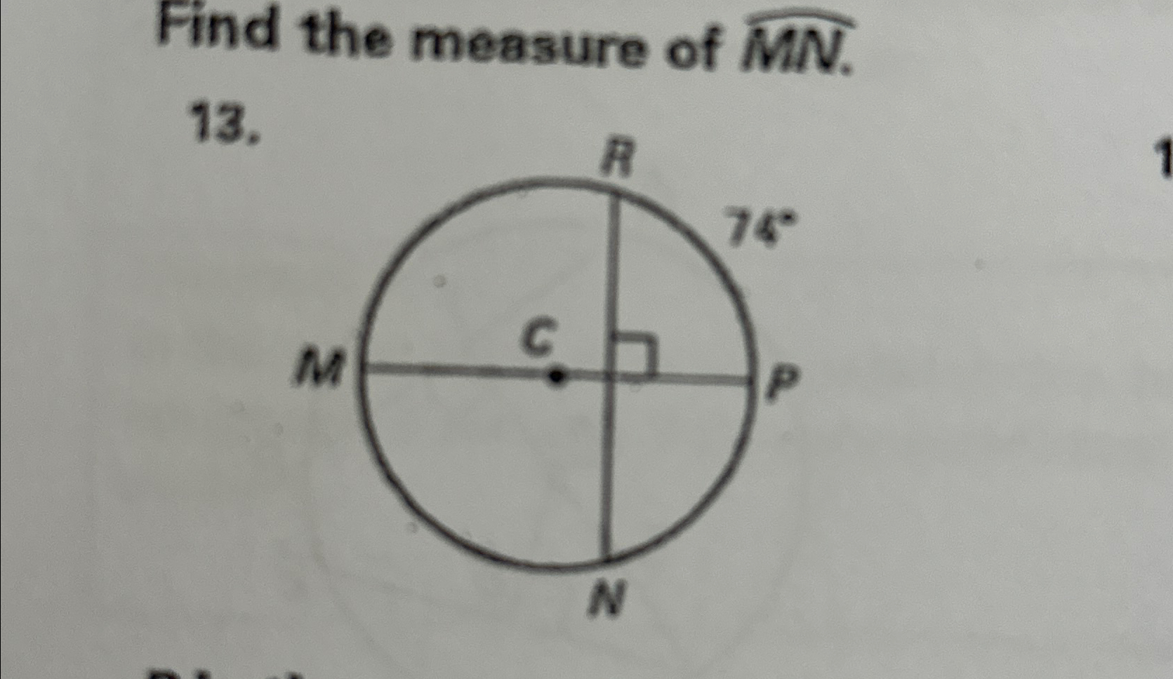 Solved Can you help me find the measure of MNFind the | Chegg.com