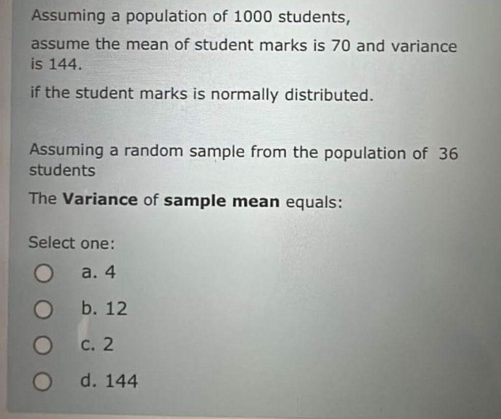Solved Assuming a population of 1000 ﻿students, assume the | Chegg.com