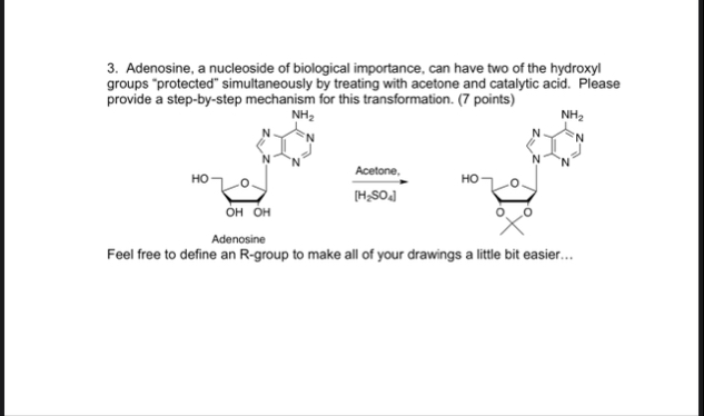 Solved Adenosine, a nucleoside of biological importance, can | Chegg.com