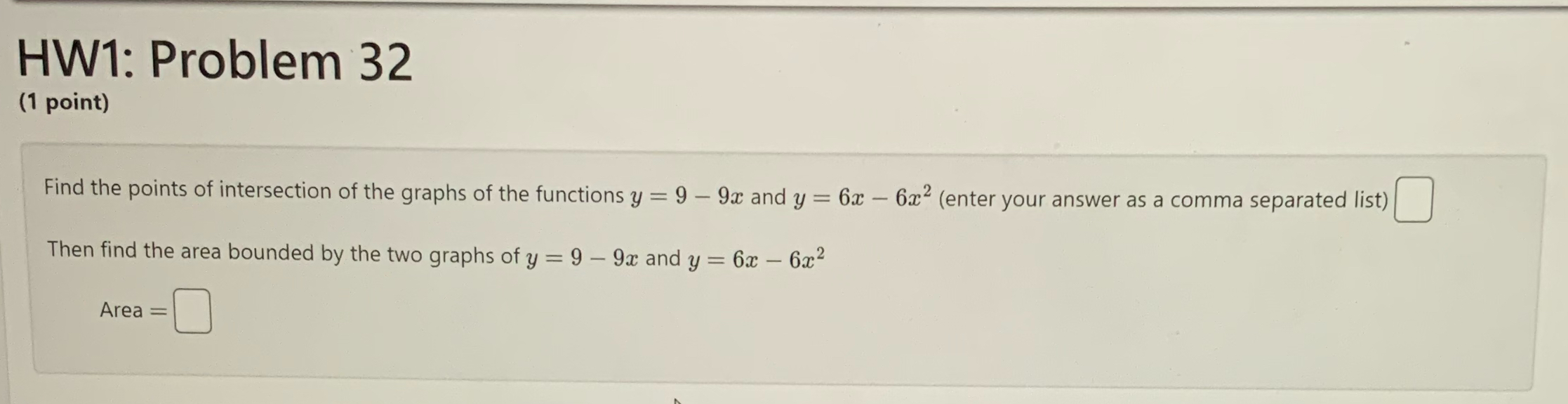 Solved HW1: Problem 32(1 ﻿point)Find the points of | Chegg.com