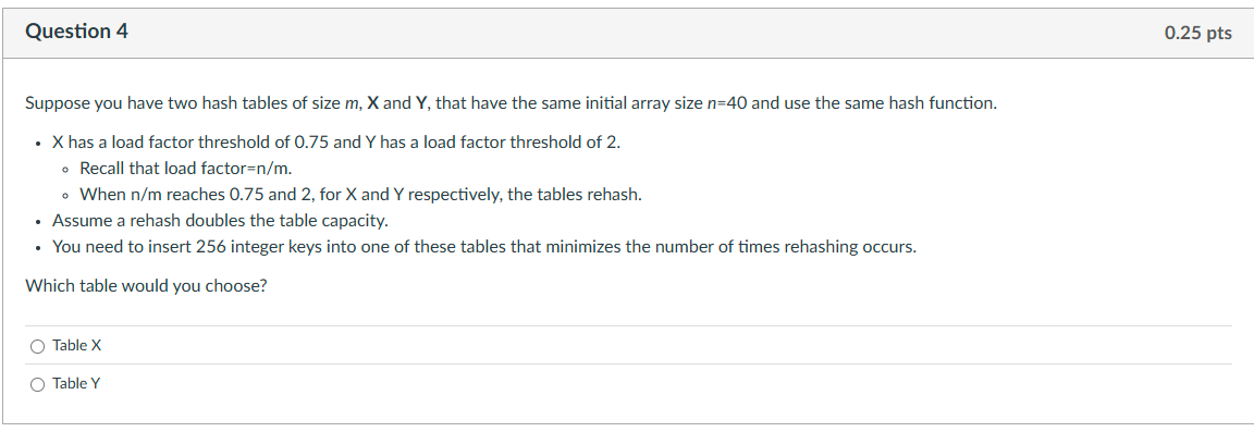 Solved Question 4Suppose you have two hash tables of size \( | Chegg.com