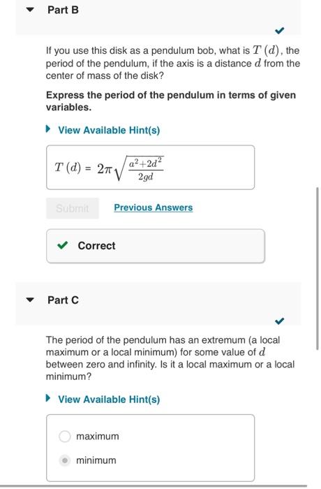 Solved A solid, uniform disk of mass M and radius a may be | Chegg.com