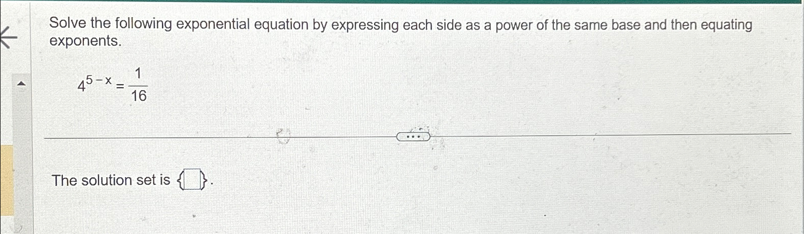 Solved Solve the following exponential equation by | Chegg.com