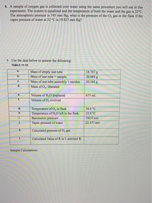 Solved Experiment 11: Measurement of the Gas Constant and | Chegg.com