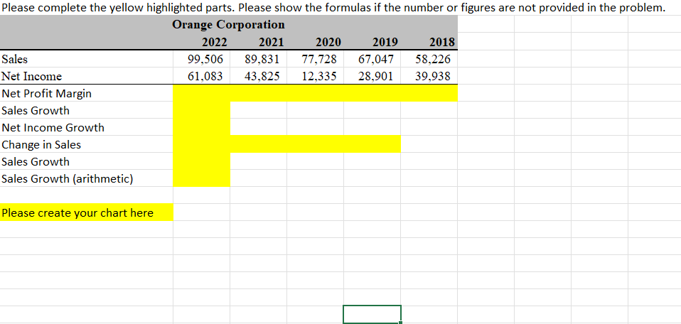 Please complete the yellow highlighted parts. Please | Chegg.com