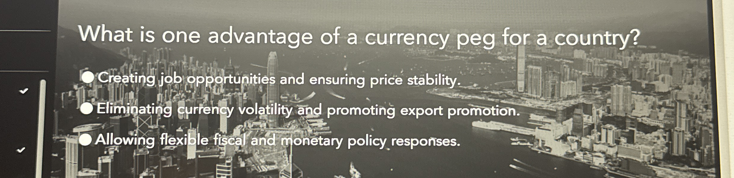 Solved What is one advantage of a currency peg for a | Chegg.com