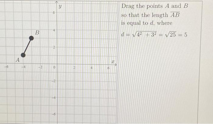 Solved Drag the points A and B so that the length AB is | Chegg.com