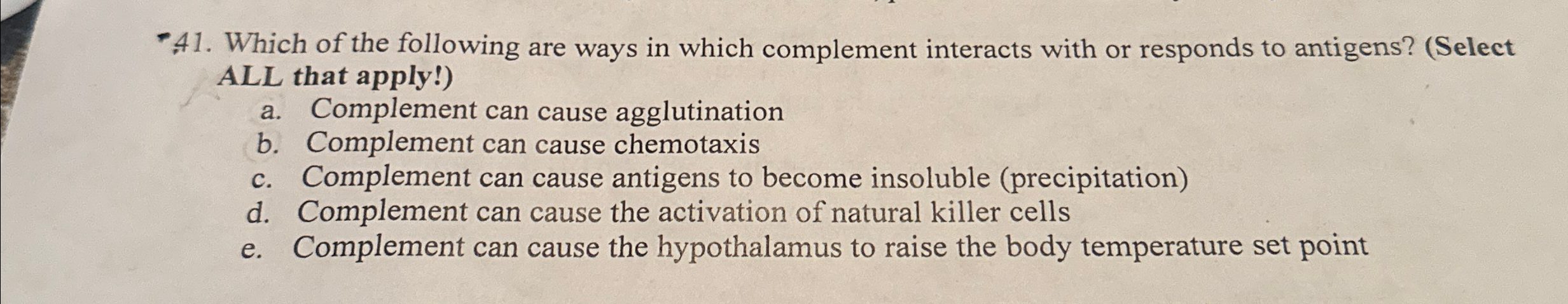Solved Which of the following are ways in which complement | Chegg.com