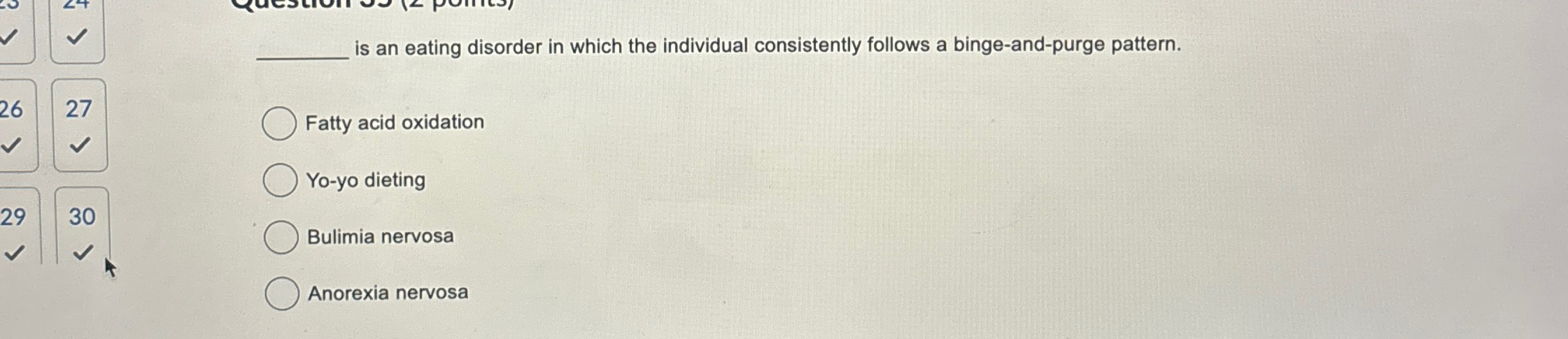 Solved is an eating disorder in which the individual | Chegg.com