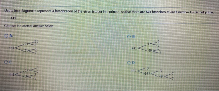 Solved Use a tree diagram to represent a factorization of | Chegg.com