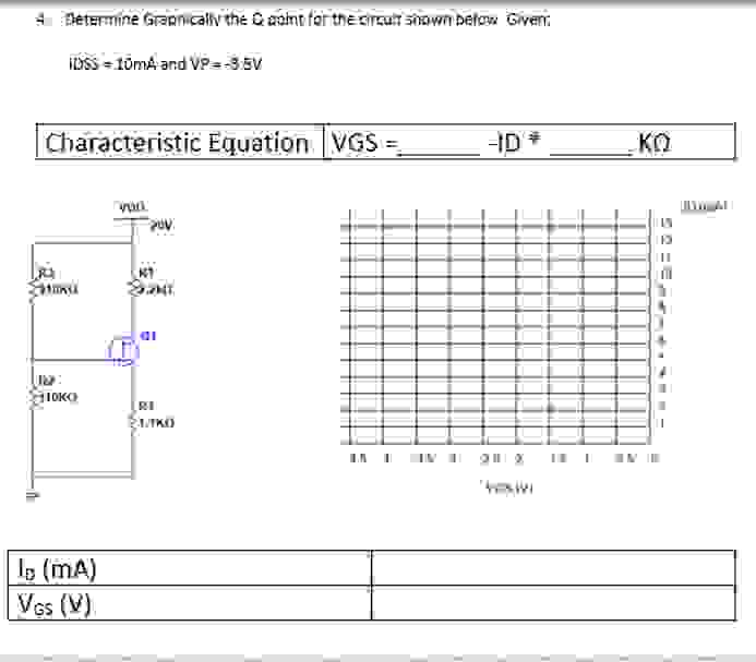 Solved 4. ﻿Determine Graphically the Q point for the circuit | Chegg.com