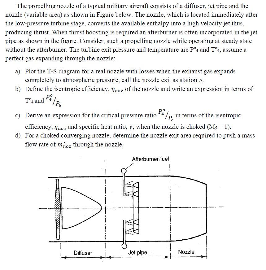 Solved The propelling nozzle of a typical military aircraft | Chegg.com