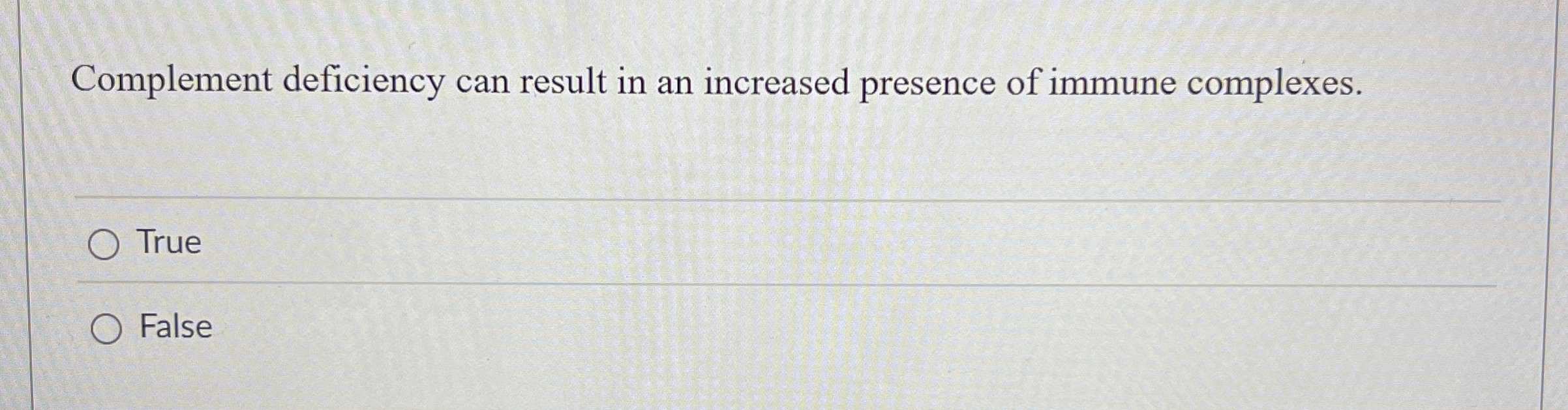 Solved Complement deficiency can result in an increased | Chegg.com
