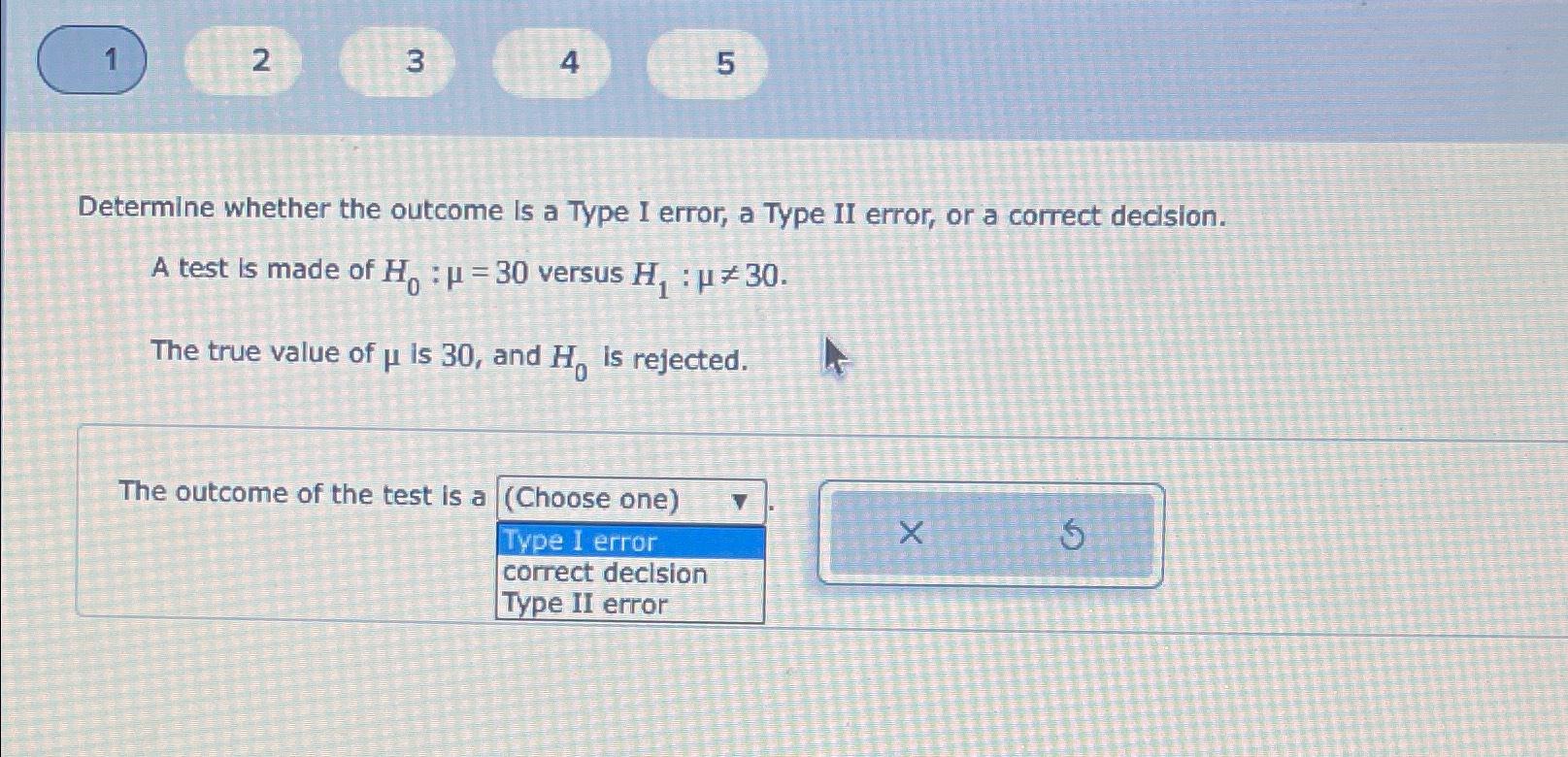 Solved 345Determine whether the outcome is a Type I error, a | Chegg.com