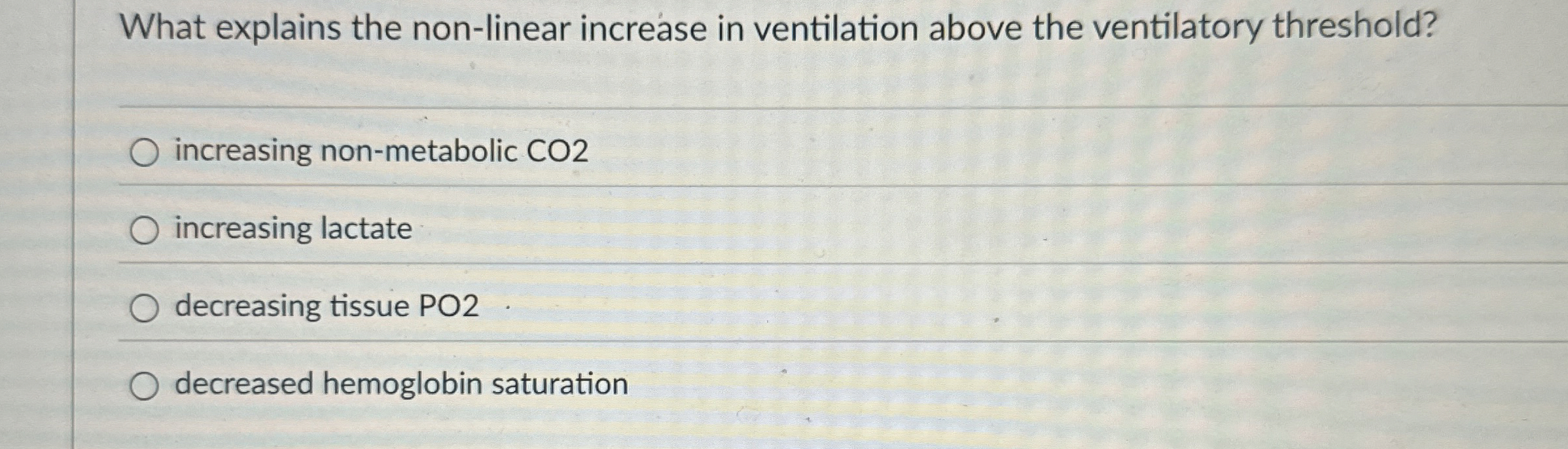Solved What explains the non-linear increase in ventilation | Chegg.com