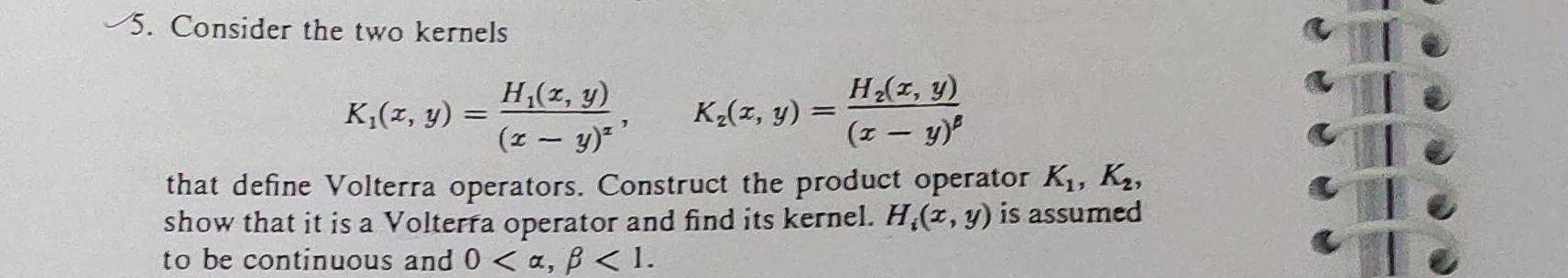 Solved 5. Consider the two kernels | Chegg.com
