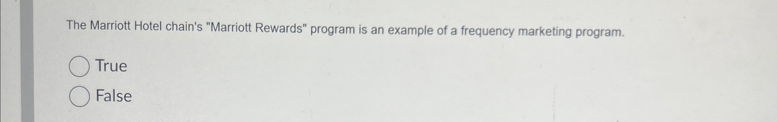 Solved The Marriott Hotel chain's "Marriott Rewards" program | Chegg.com