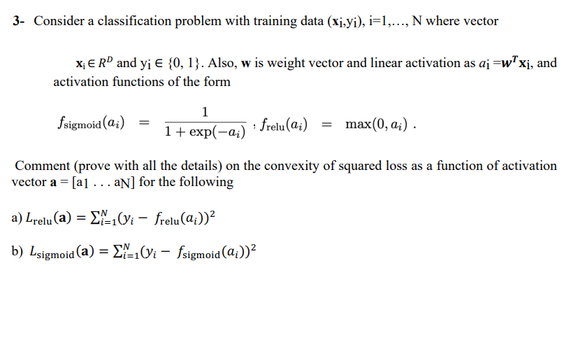 Solved 3- ﻿Consider a classification problem with training | Chegg.com